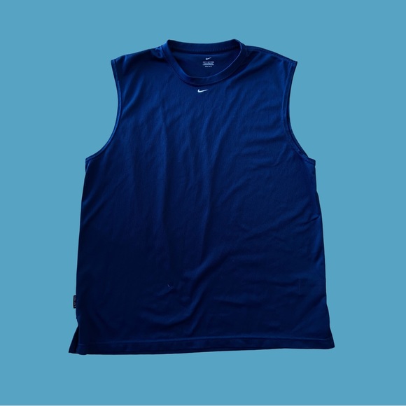 Nike | Shirts | Nike Drifit Navy Blue Sleeveless Athletic Tank Top ...